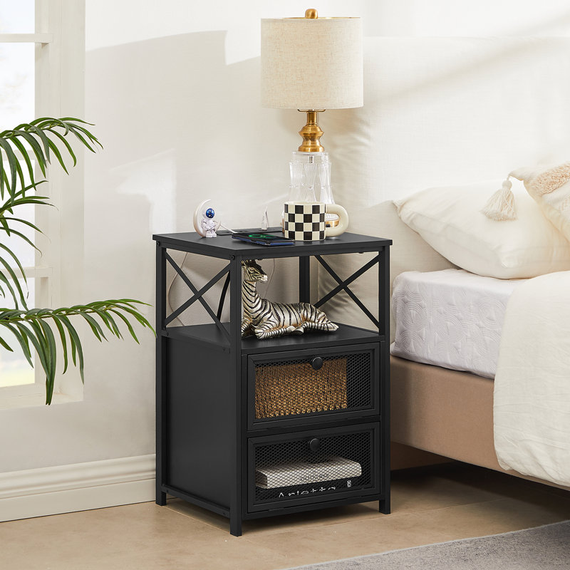Trent Austin Design® Nightstand with Charging Station End Side Tables ...