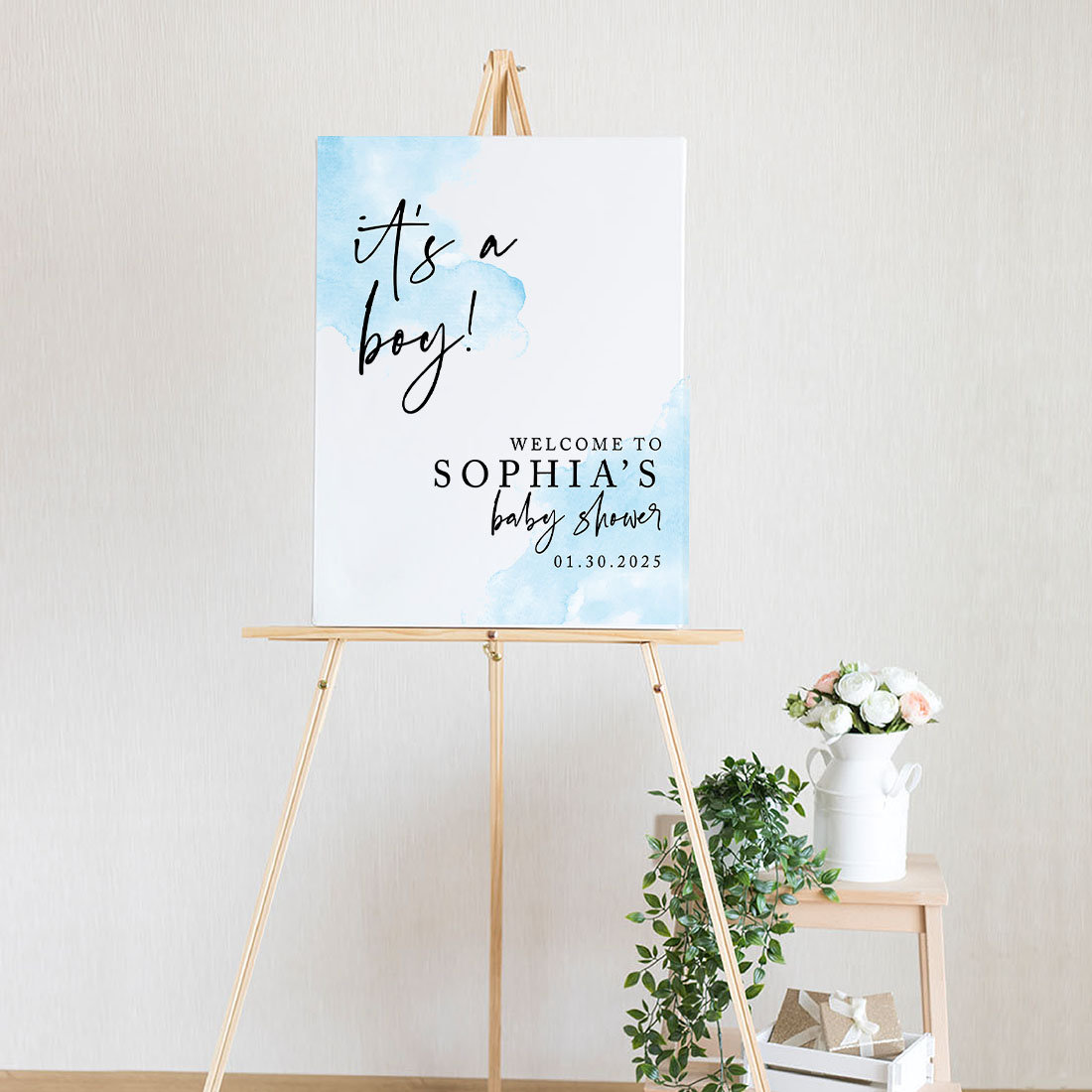 Koyal Wholesale Baby Blue Watercolor It''s A Boy - Unframed Print on ...