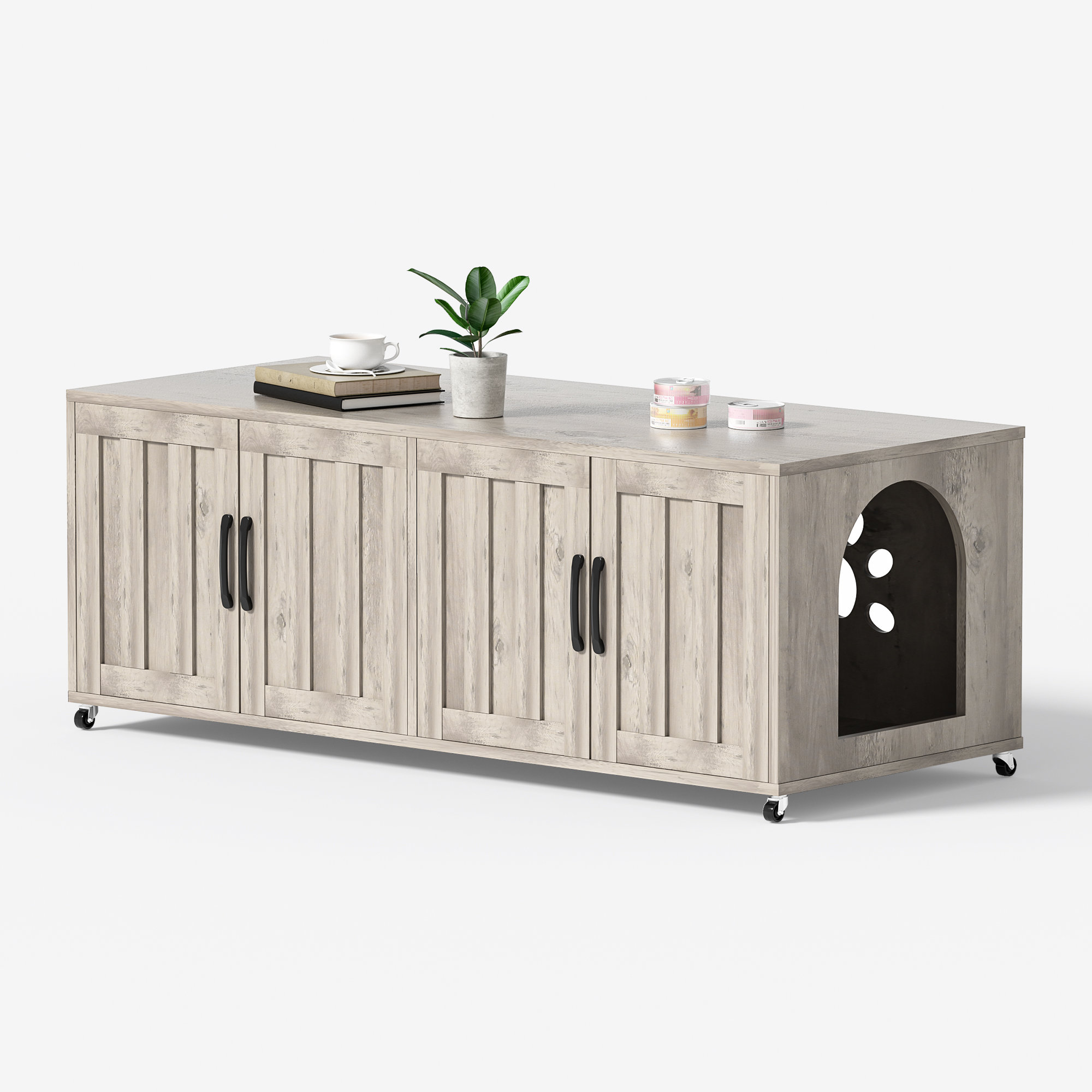 Tucker Murphy Pet™ 47.2" Litter Box Enclosure For 2 Cats, Hidden Litter ...