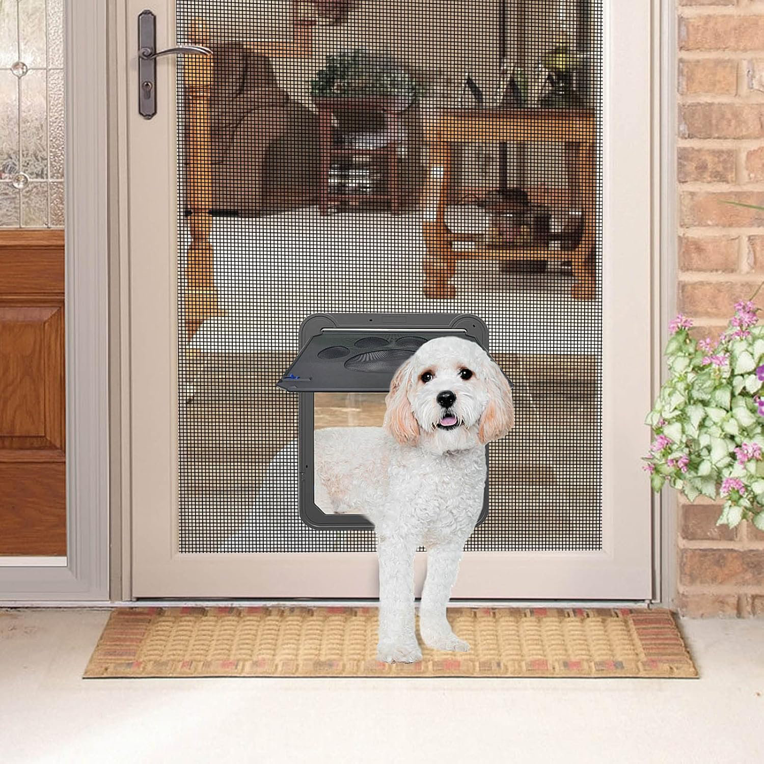 HIBAMSTOR Dog Screen Door, Flap Opening 12 X 14 Inches, Dog Door For ...