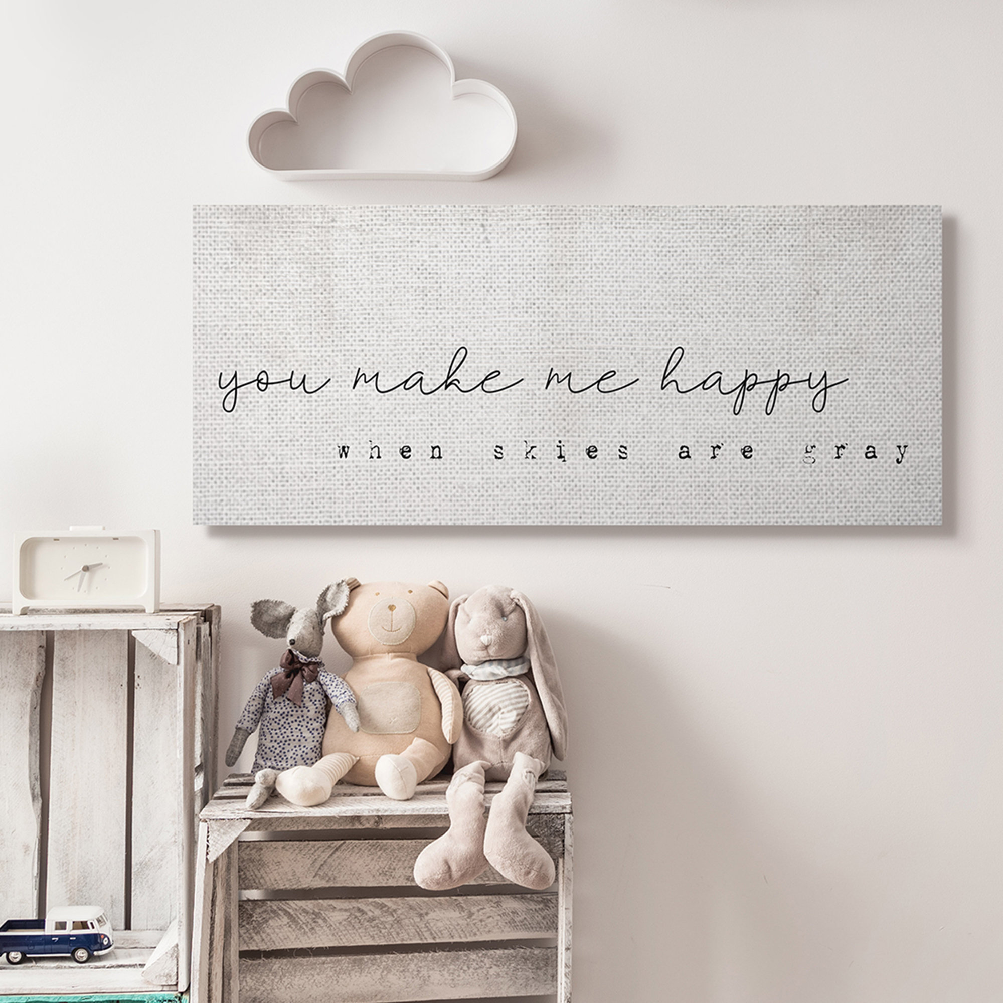 Zoomie Kids Make Me Happy Quote Charming Romantic Rustic | Wayfair