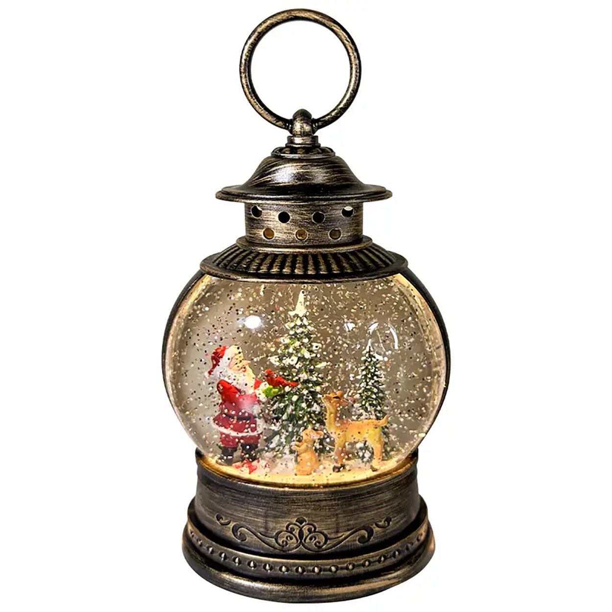 The Holiday Aisle® 10'' Christmas Snow Globes Lantern, Musical Snow ...
