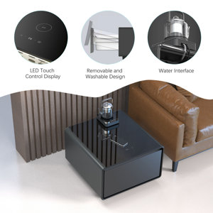 Livtab Smart End Table with Fridge and Built-In Outlets & Reviews | Wayfair
