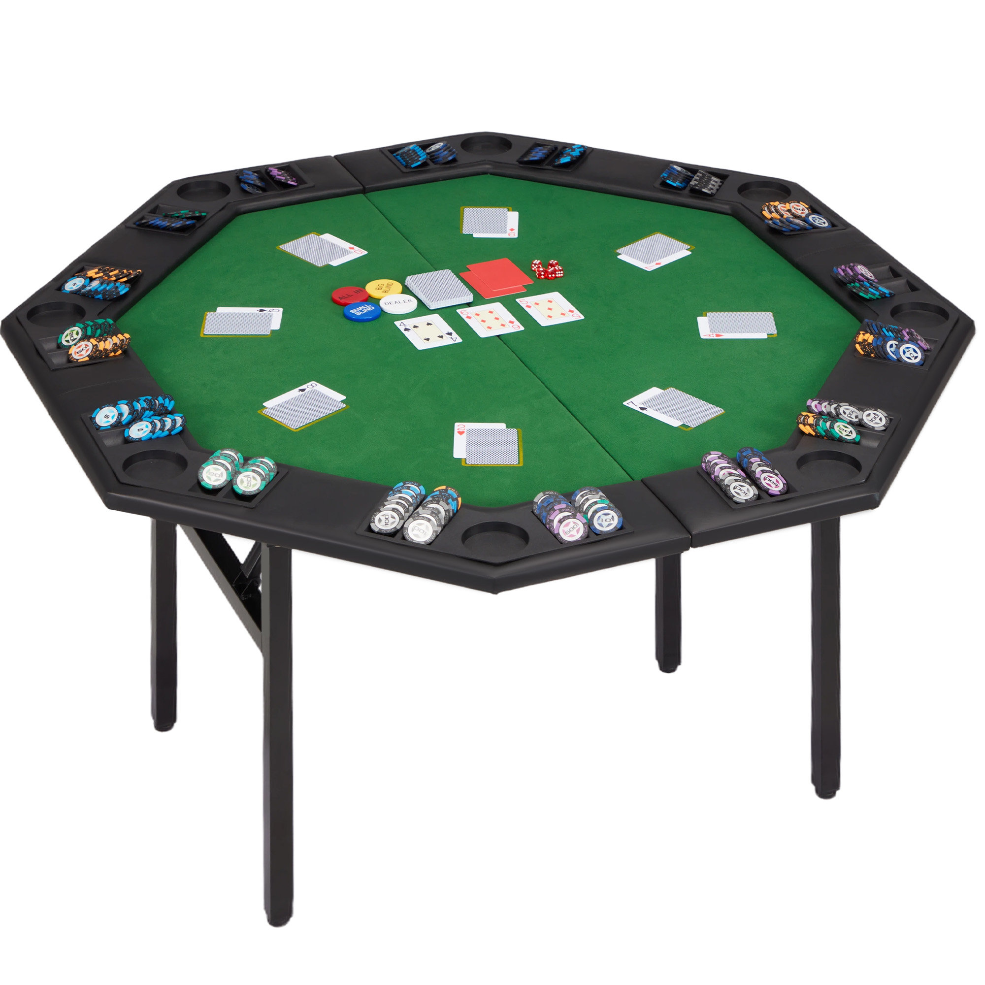 AVAWING 51” 8-Players Octagon Foldable Poker Table & Reviews | Wayfair