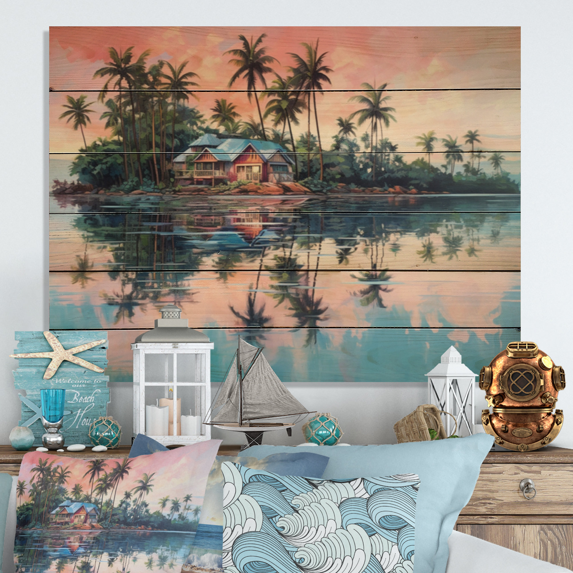 Bayou Breeze Seaside Magic On Wood Print | Wayfair