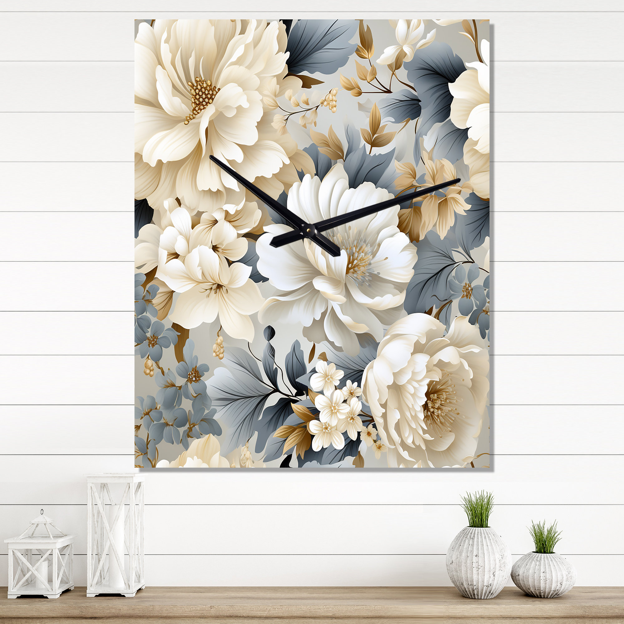 East Urban Home Jamileth - Floral Wall Clocks | Wayfair