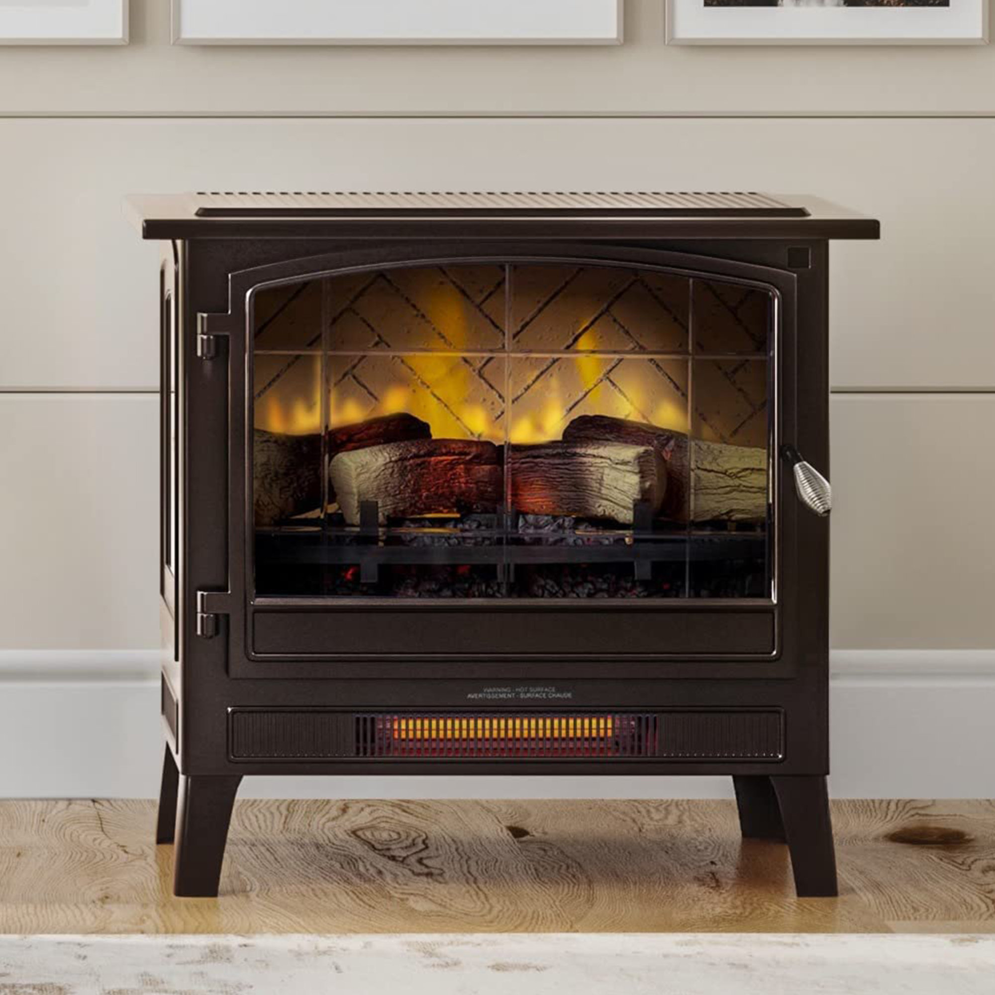 Country Living Infrared Freestanding Electric Fireplace Stove Heater ...