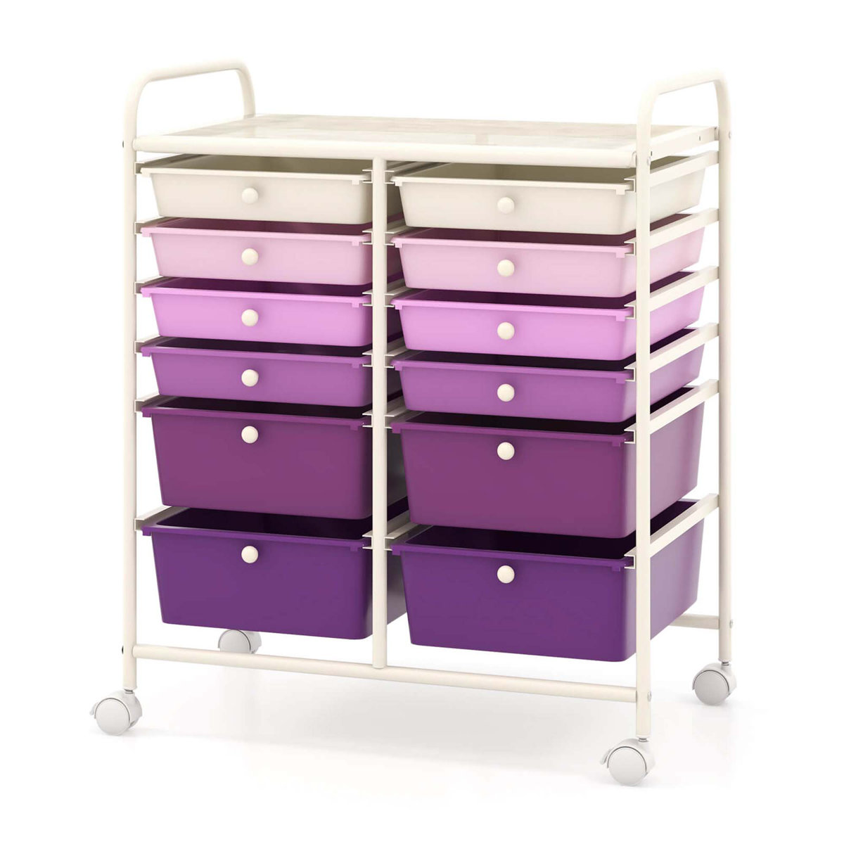 Latitude Run® 12-drawer Rolling Storage Cart Organizer Cart With 2 ...