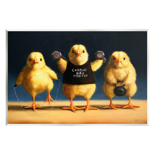 Stupell Industries " Funny Exercise Workout Chicks Animals " by Lucia ...