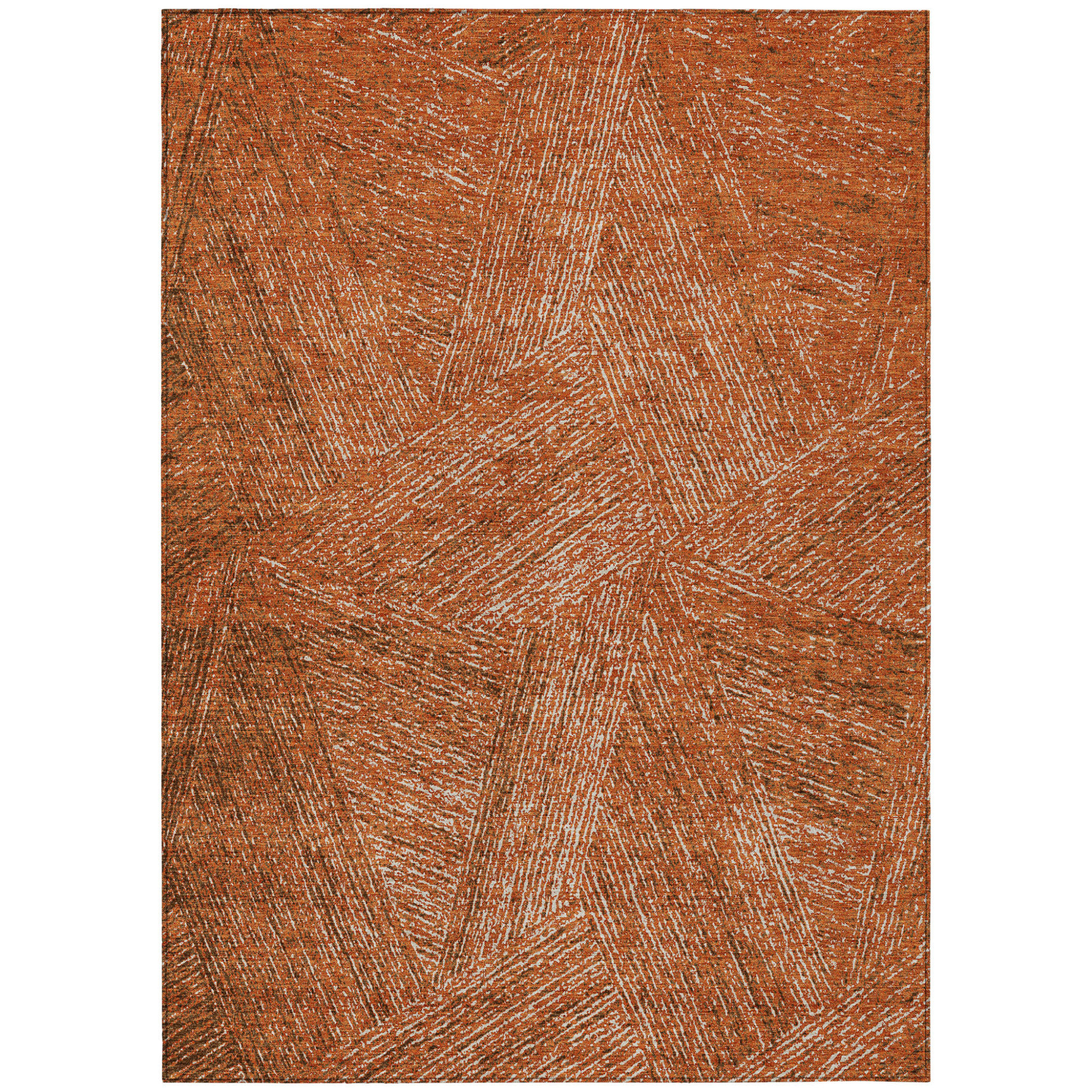 HomeRoots 8' X 10' Copper Brown Abstract Washable Indoor Outdoor Area ...
