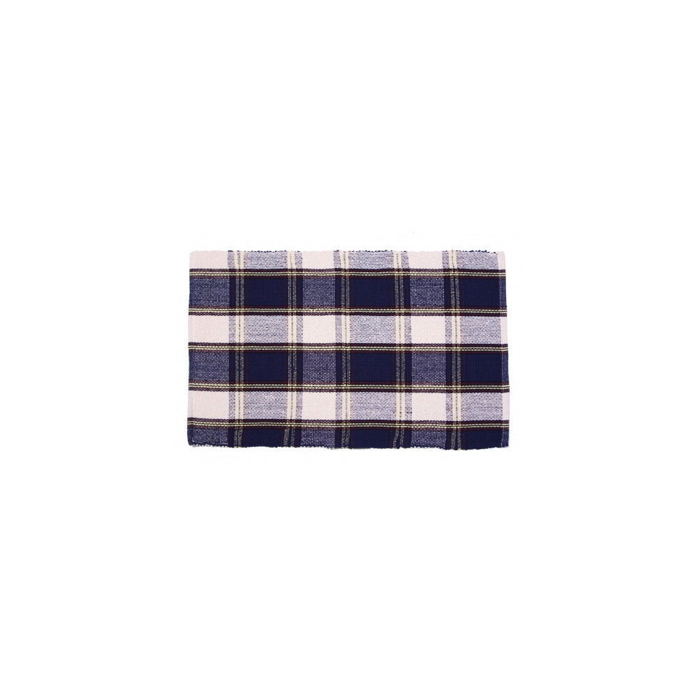 Millwood Pines Manz Plaid Hand Hooked Cotton Blue/Purpe/Cream Area Rug ...