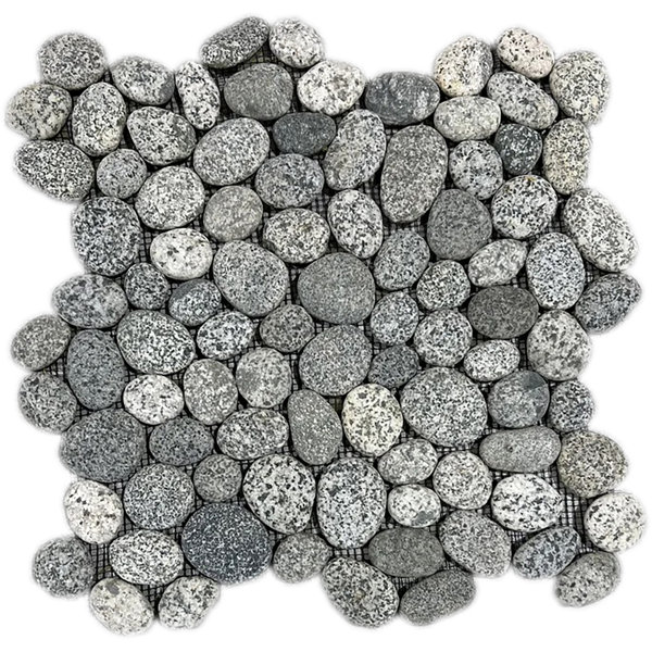 SB TILE AND STONE 12" x 12" Natural Stone Pebble/Rocks Mosaic Tile ...