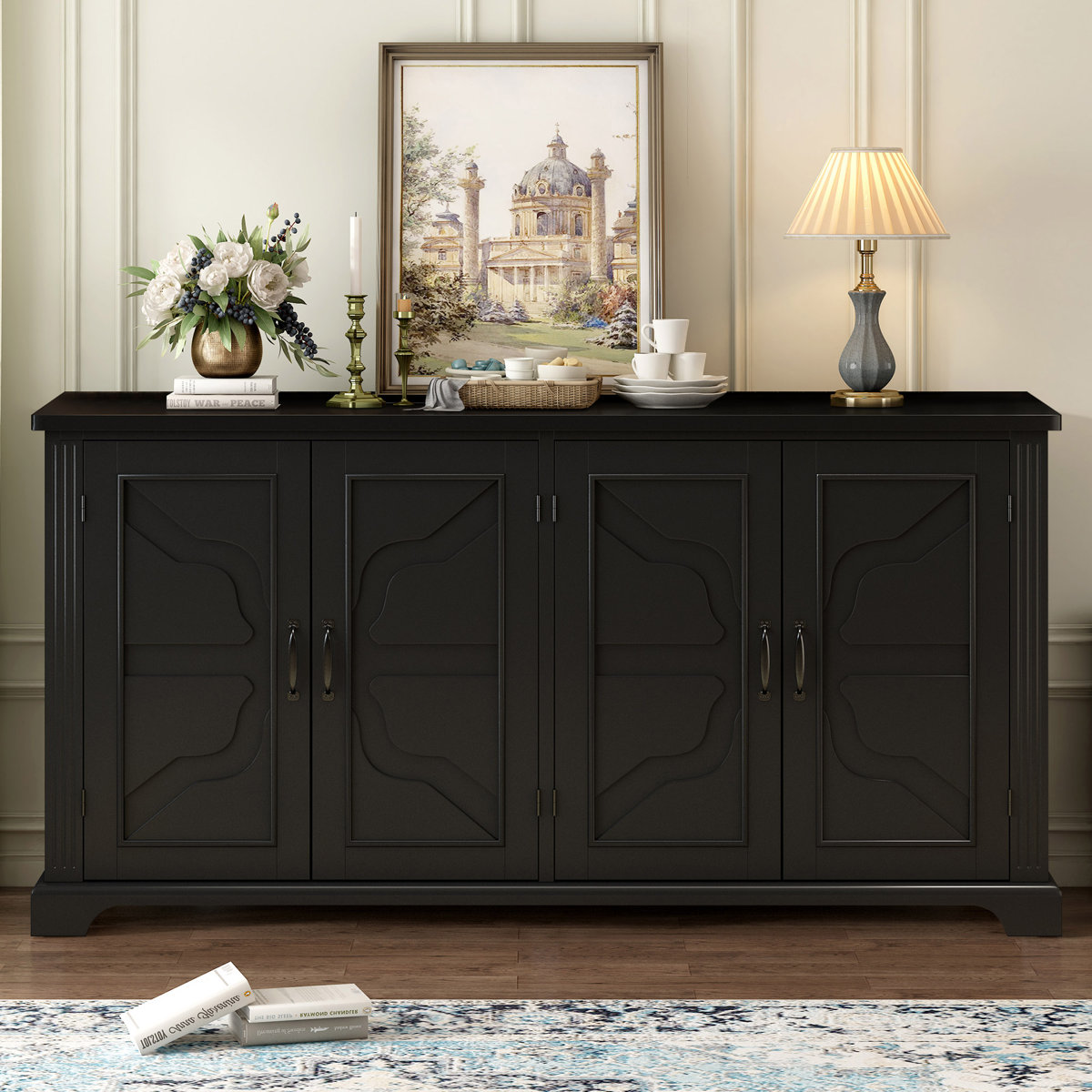 Winston Porter Alston 62.8'' 4 Doors Sideboard Cabinet | Wayfair