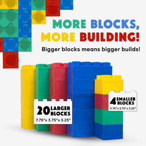 BiggoBlocks Jumbo Blocks, 24 PC Set, for Kids Ages 4-8 & Reviews | Wayfair