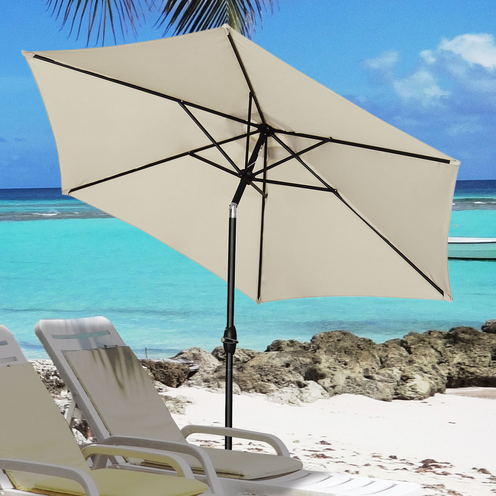 Ebern Designs 108'' Market Umbrella & Reviews - Wayfair Canada