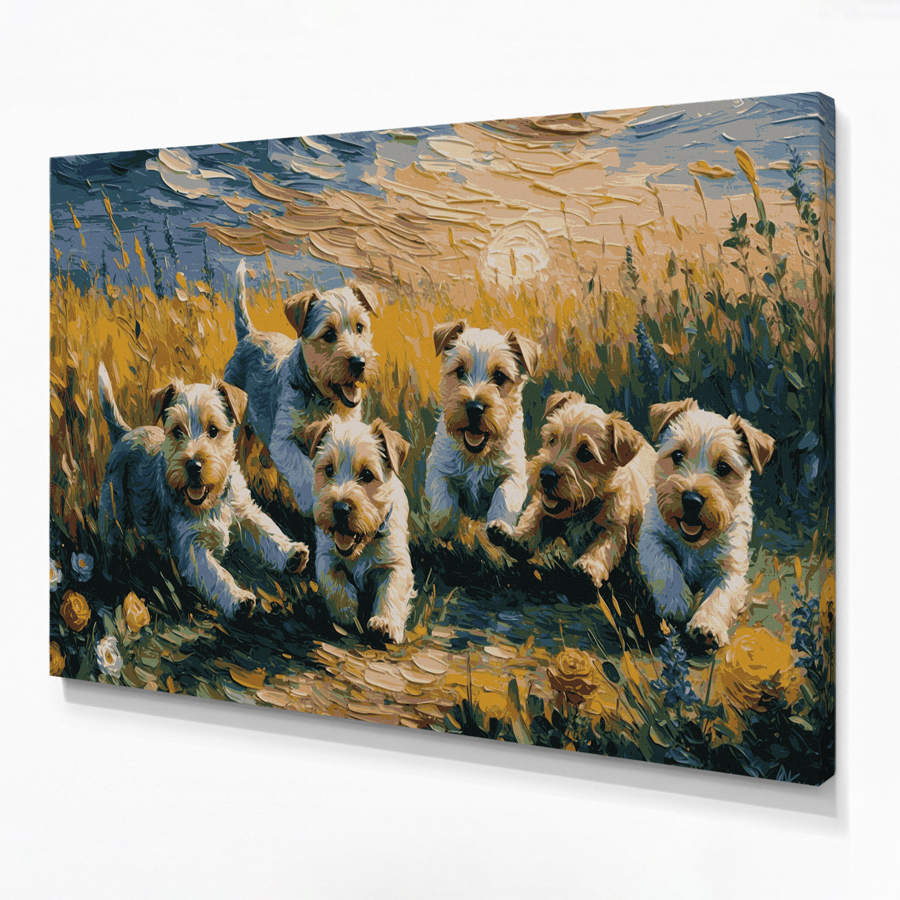 Union Rustic Dogs Norfolk Terrier Gray Canvas Wall Art | Wayfair
