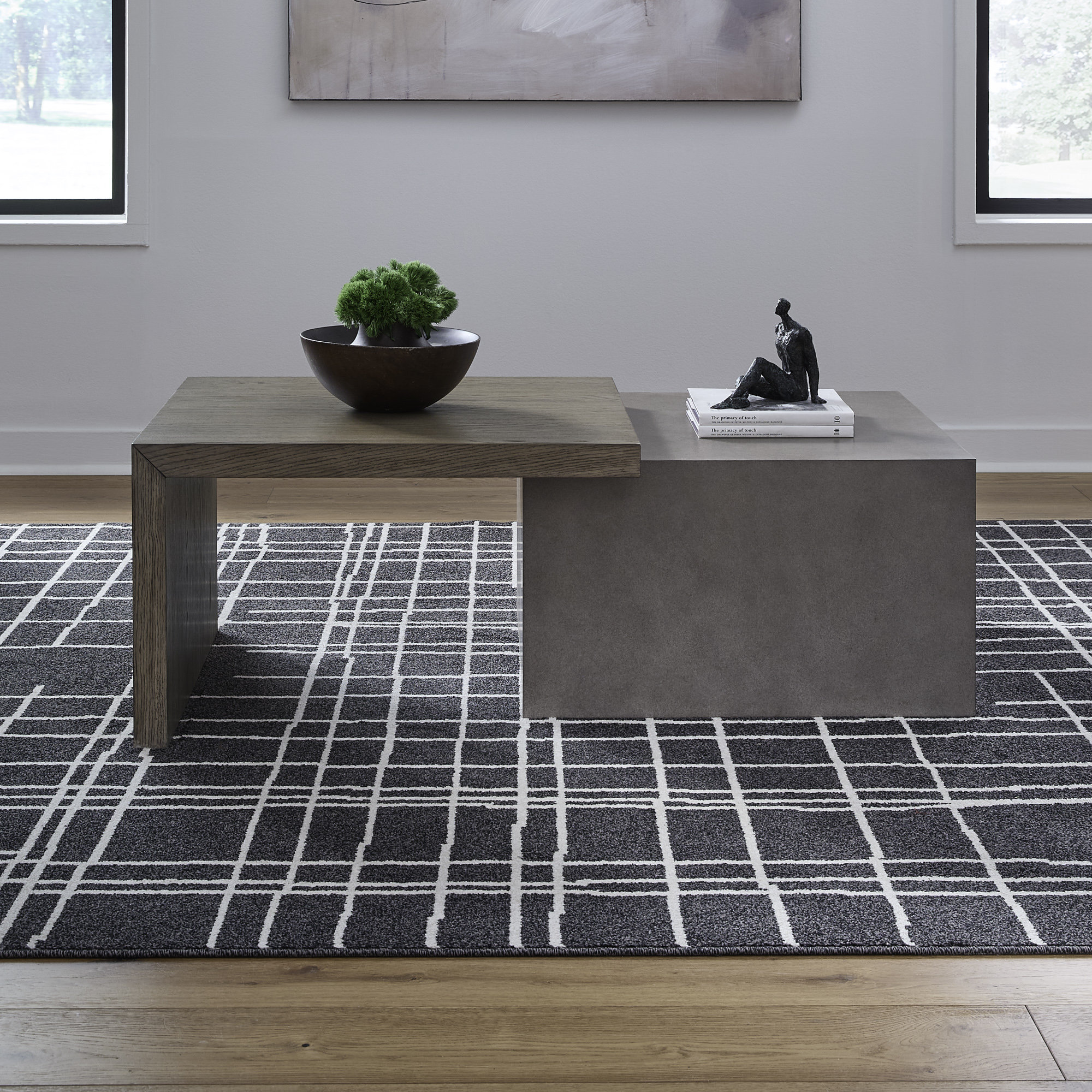 Latitude Run® Cruce Cocktail Table w/ Faux Concrete | Wayfair