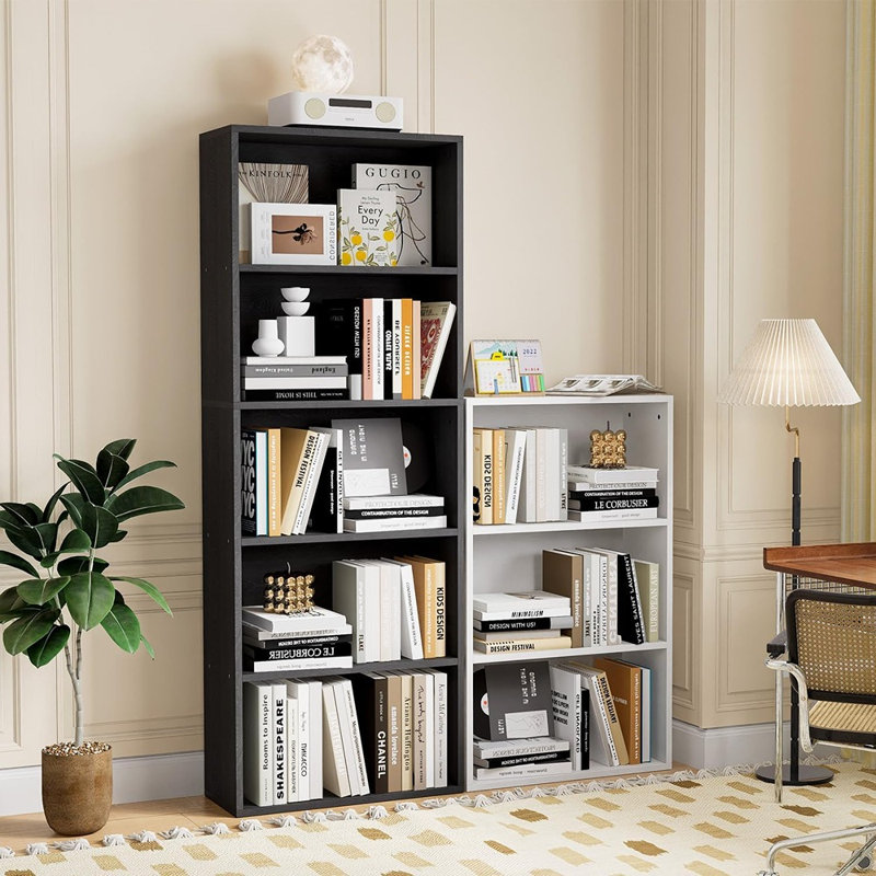 Latitude Run® Bookcase And Bookshelf, Floor Standing 5-tier High ...