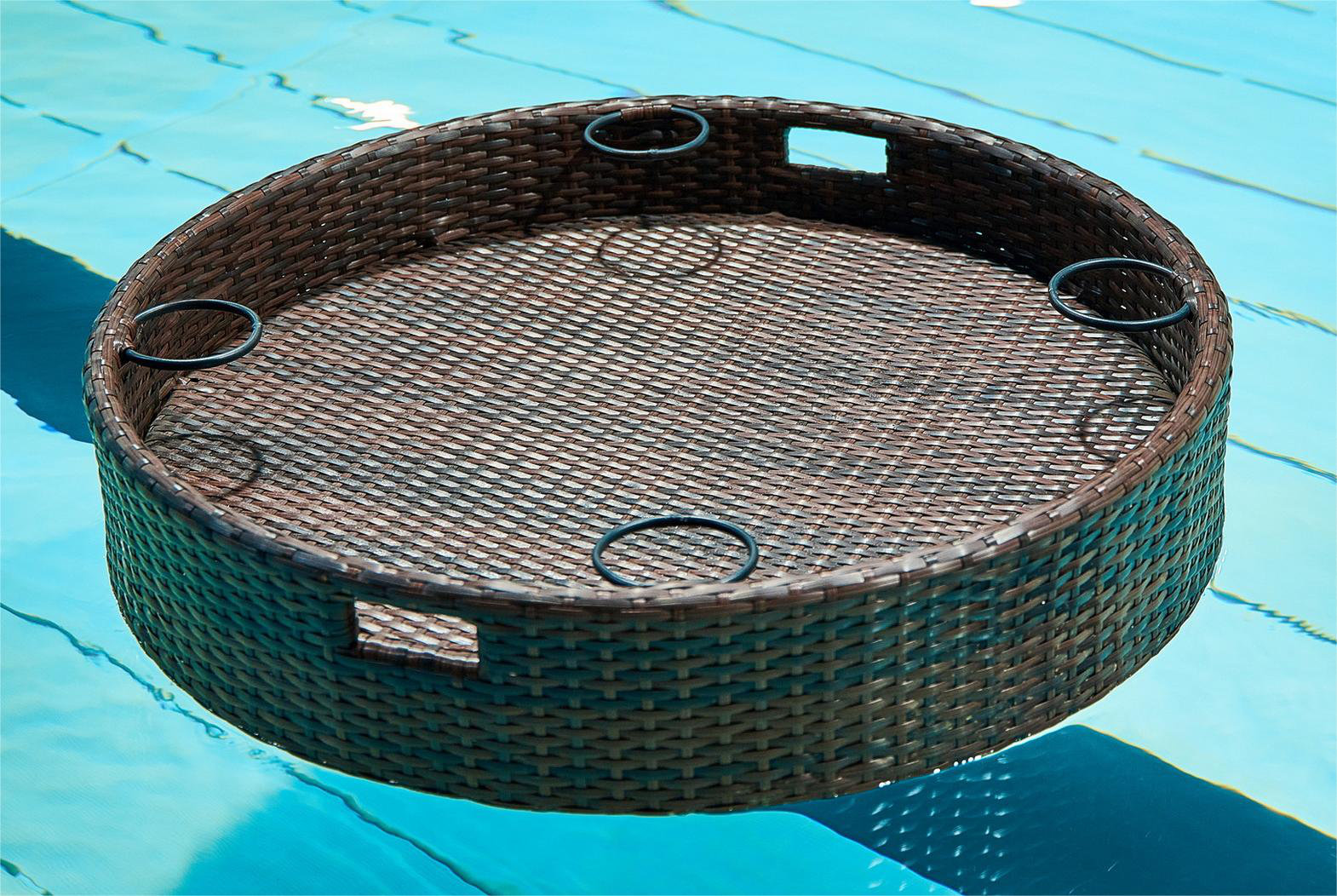 Hubhalsun Large Size Floating Tray, Round Serving Tray for Swimming ...