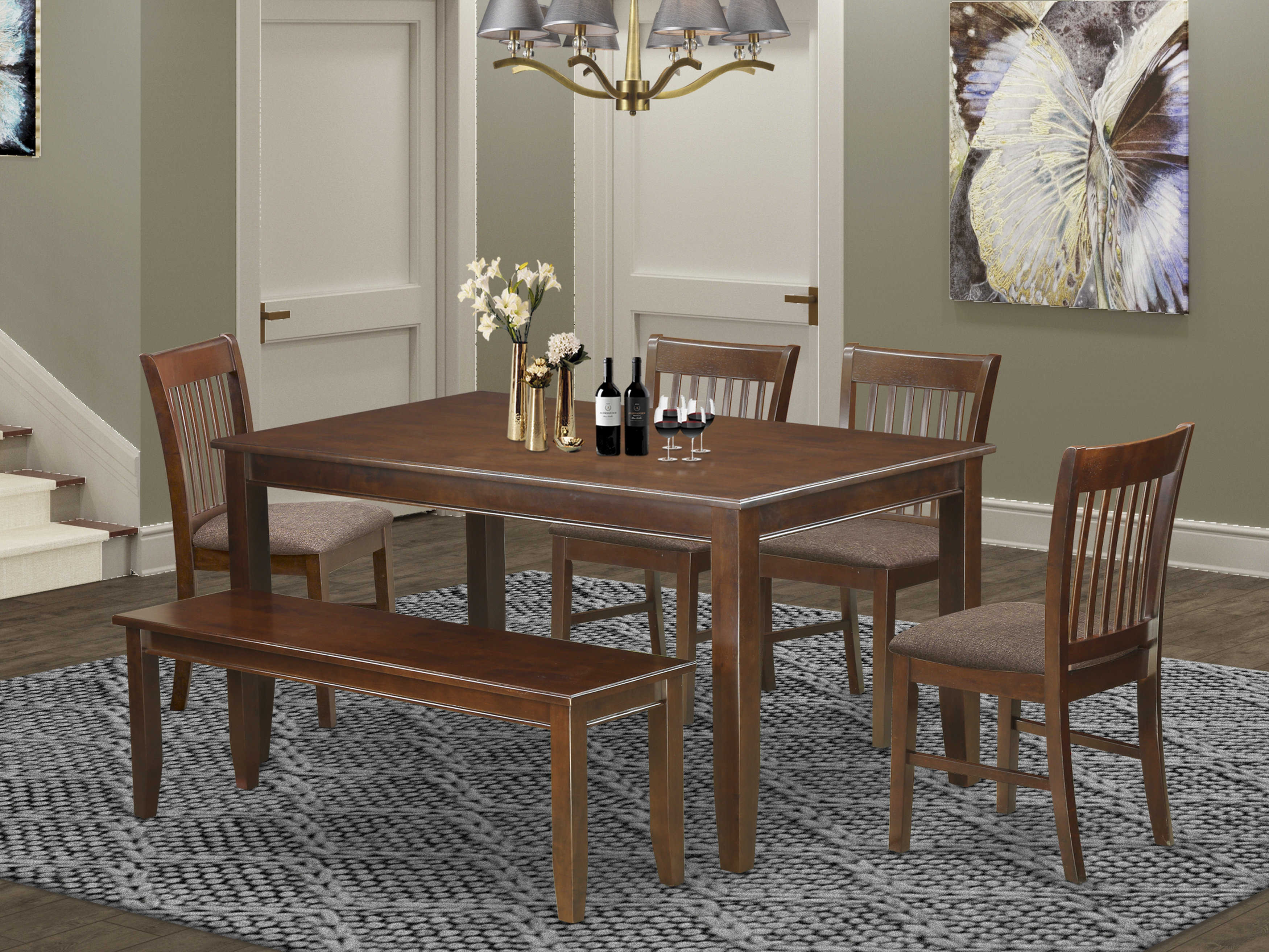 Charlton Home Sisneros 6 - Person Rubberwood Solid Wood Dining Set ...