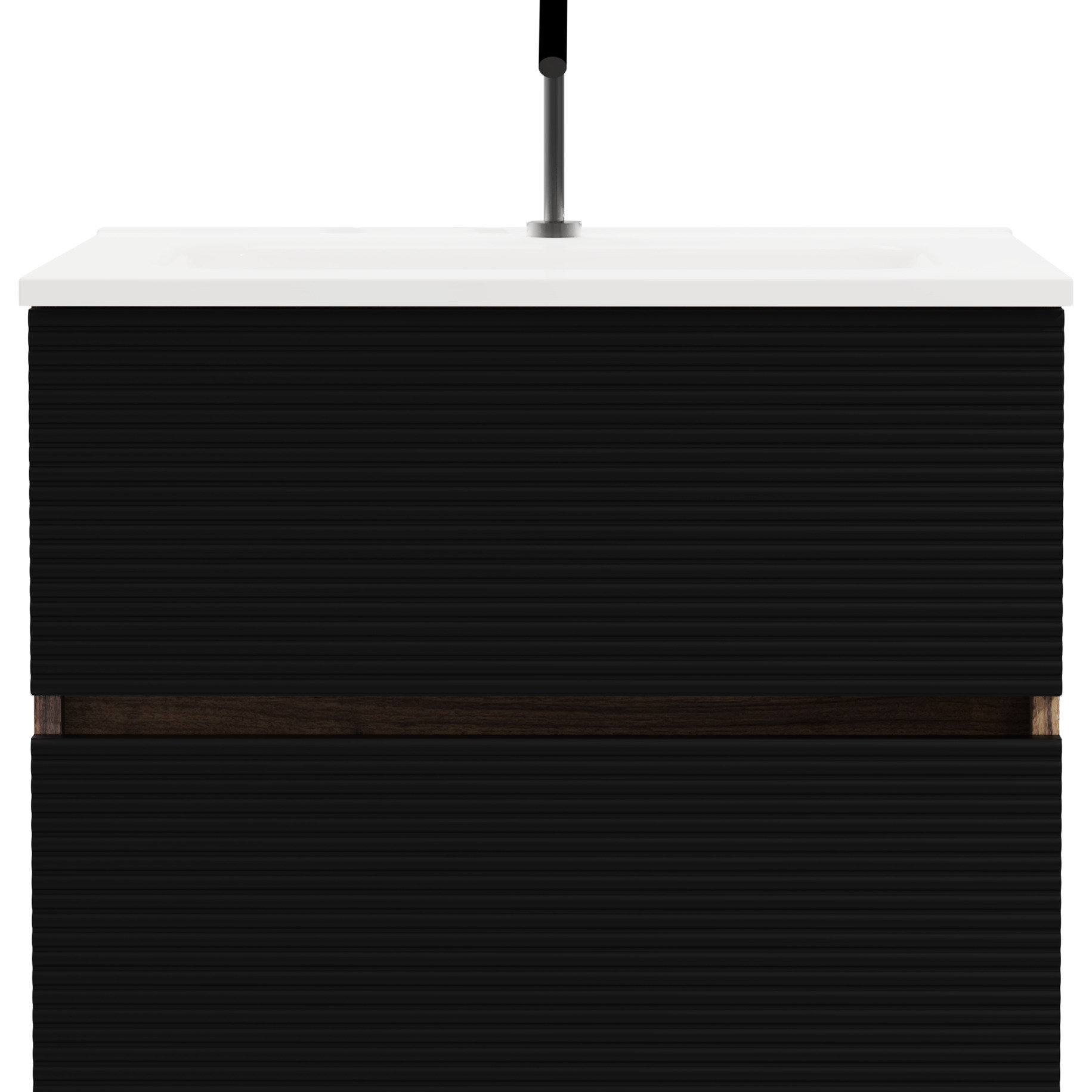 George Oliver Wall Mounted Bathroom Cabinet - Soft Black & Walnut ...