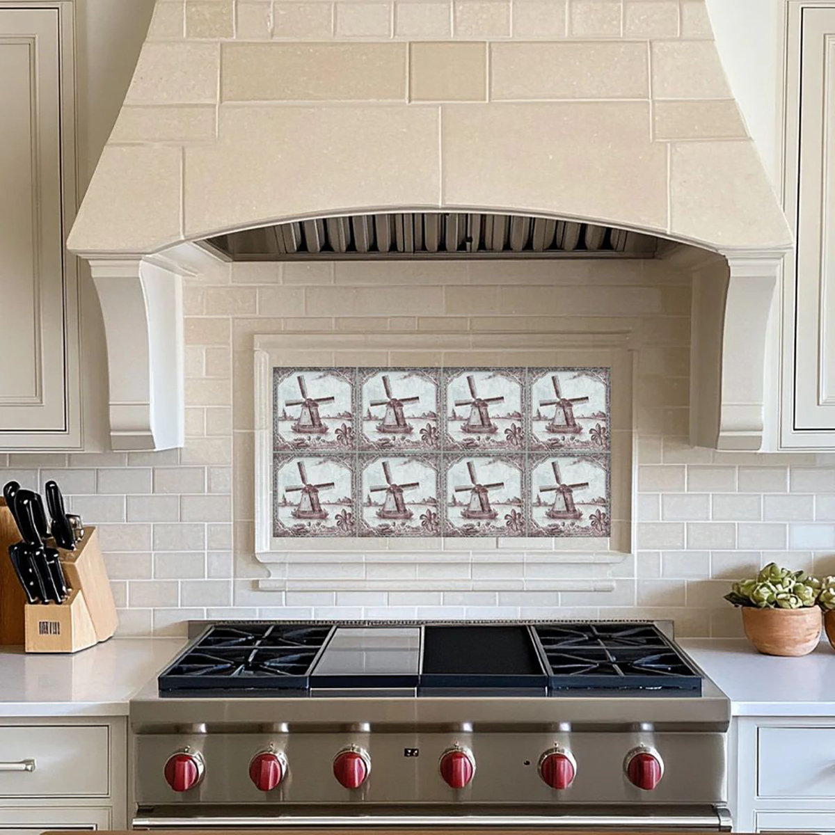 Mi Alma 4" x 4" Windmill Vinyl Peel and Stick Mosaic Tile | Wayfair