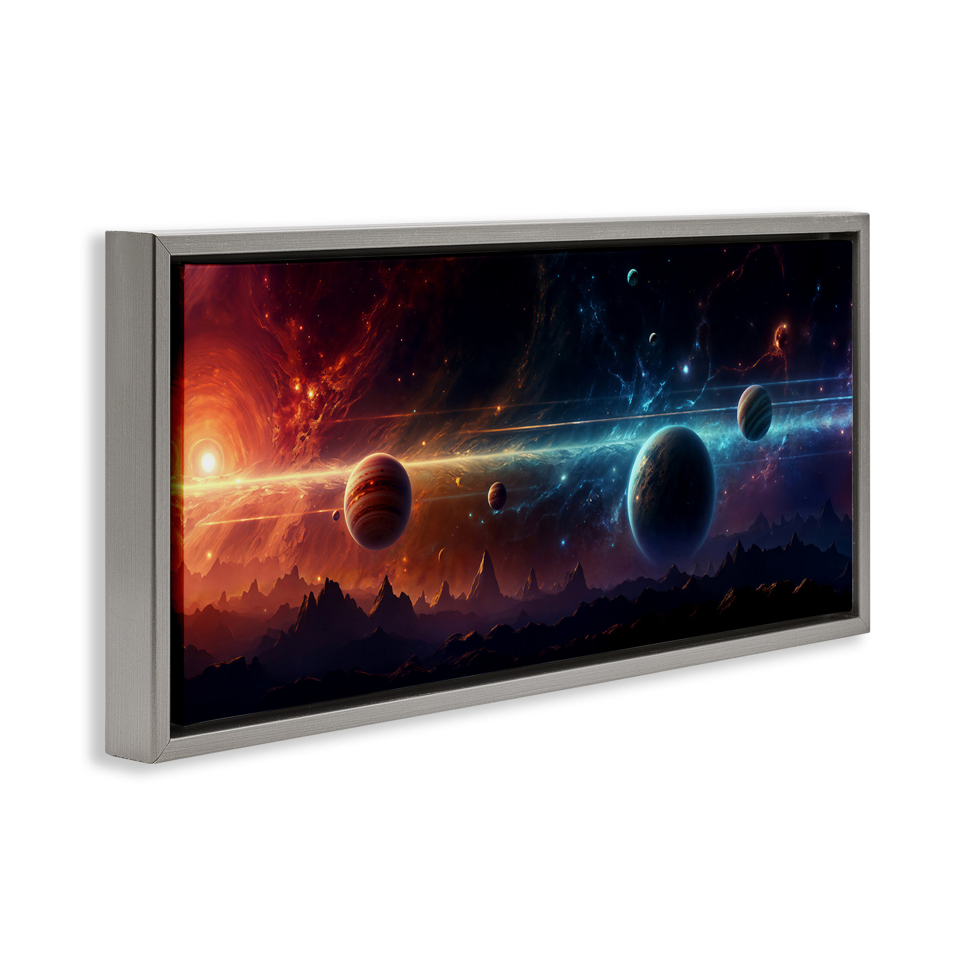 Latitude Run® Surreal Planets over Crags Floating Frame, design by ...