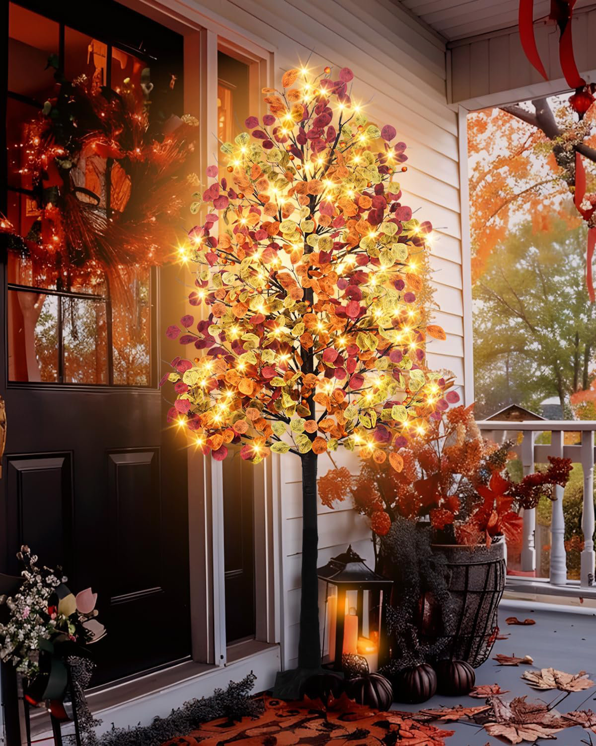 The Holiday Aisle® 6FT 96LED Lighted Fall Tree Artificial Fall ...