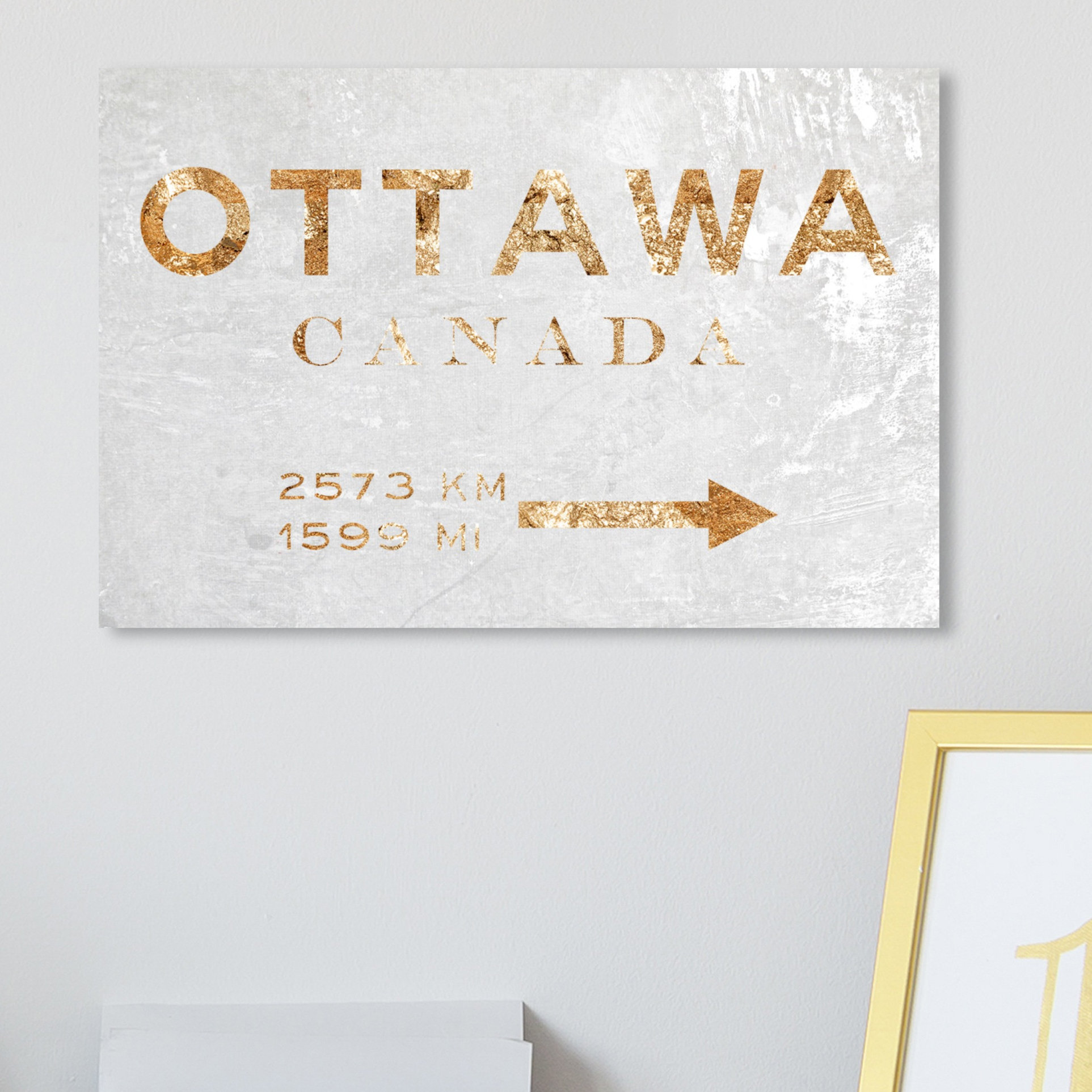 House of Hampton® 'Ottawa Road Sign' Textual Art on Canvas | Wayfair