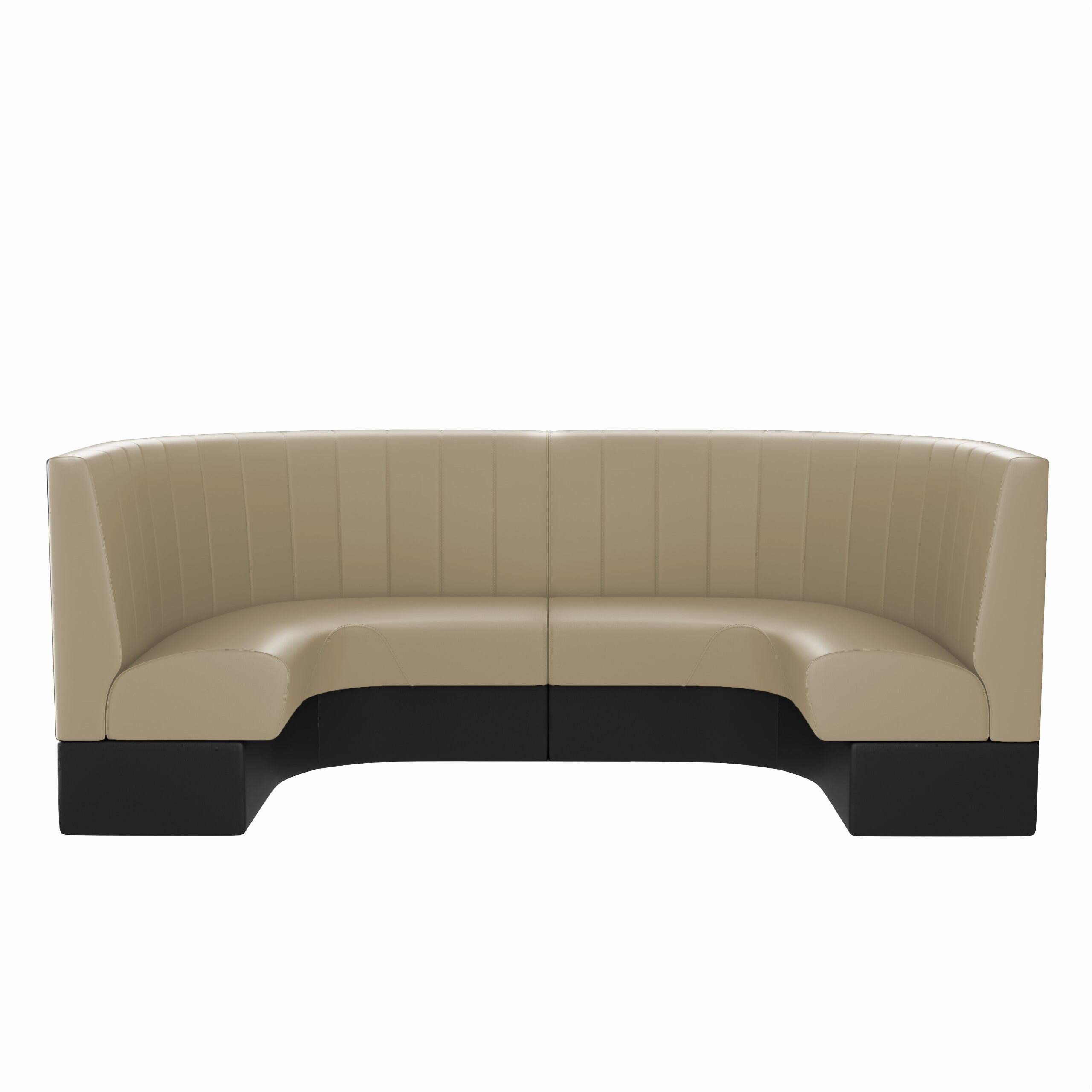 QA Group 1/2 Circle U-Booth, Private Corner Booth - Stitched Channeling ...