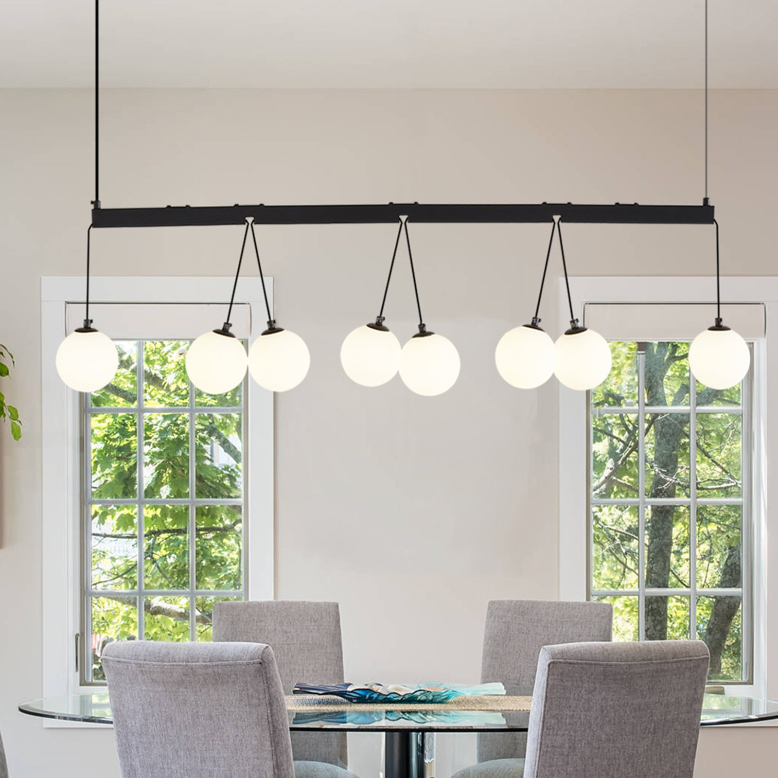 George Oliver Ivalin 8 - Light Kitchen Island Globe Pendant | Wayfair