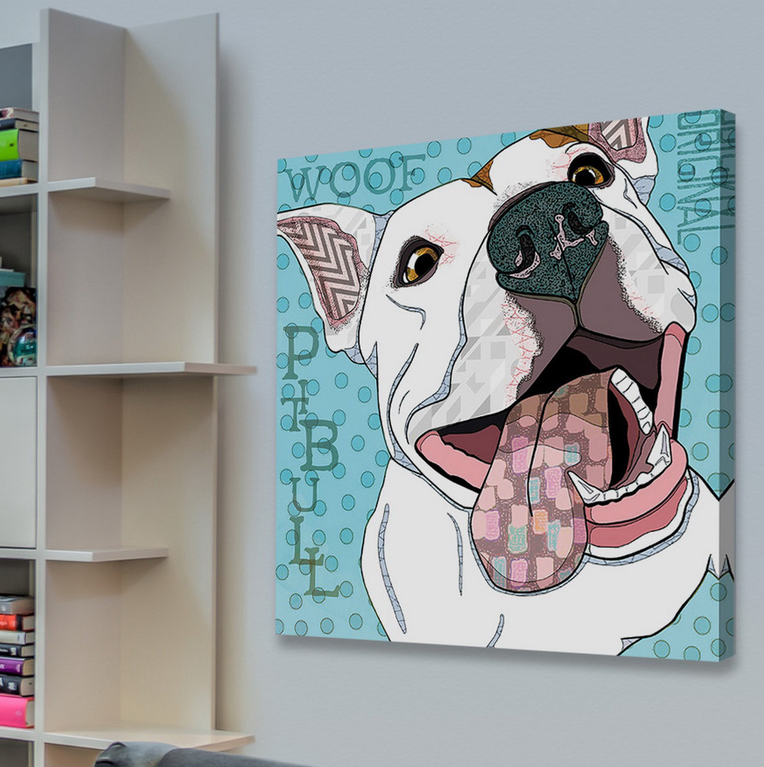 Marmont Hill 'White Pittie' by Stephanie Gerace Painting Print on ...