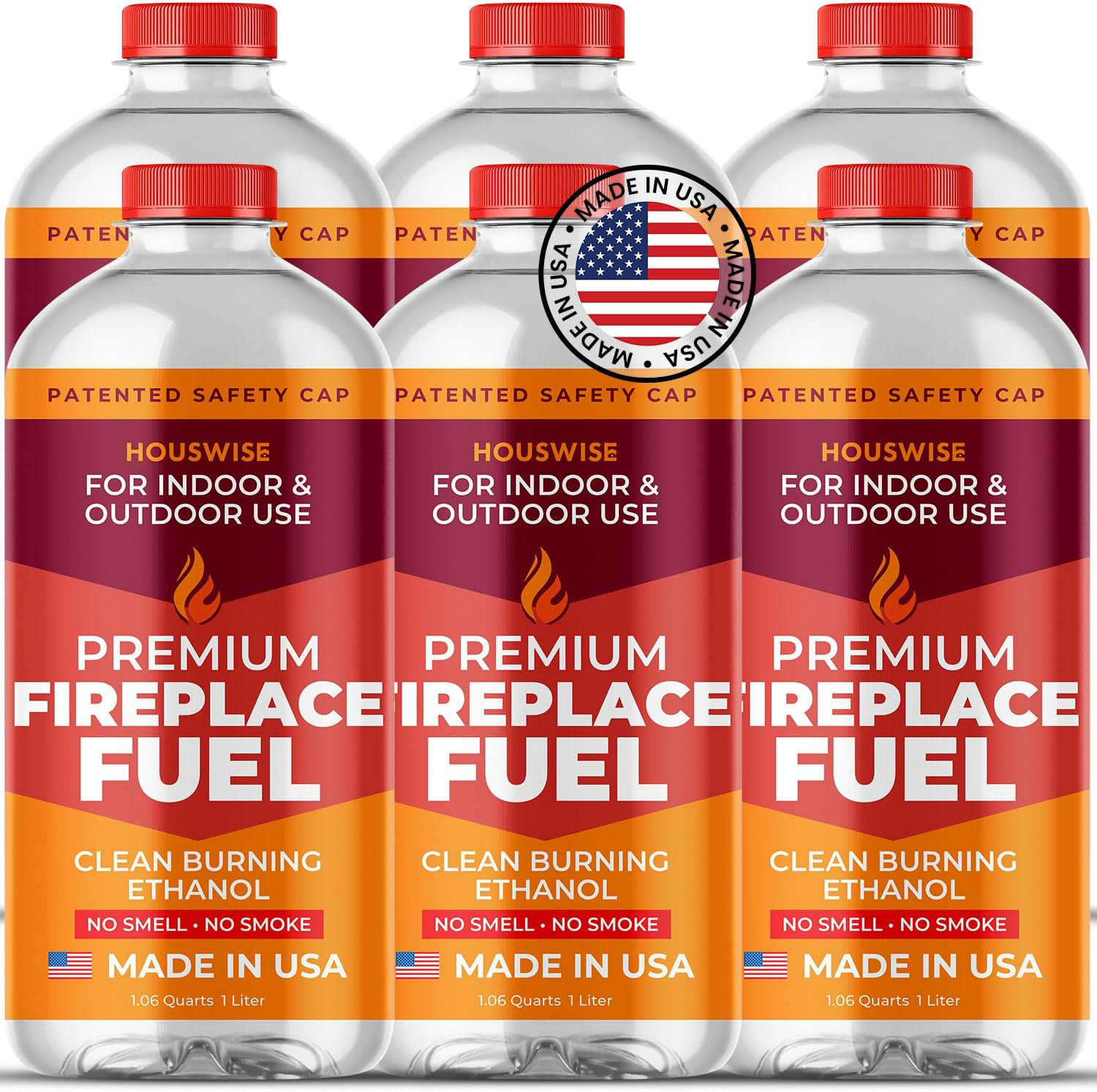 INKEDZ Bio Ethanol Fireplace Fuel 6 x 1 Litre - Bioethanol Fuel Tabletop Fire Pit, Bio Ethanol ...