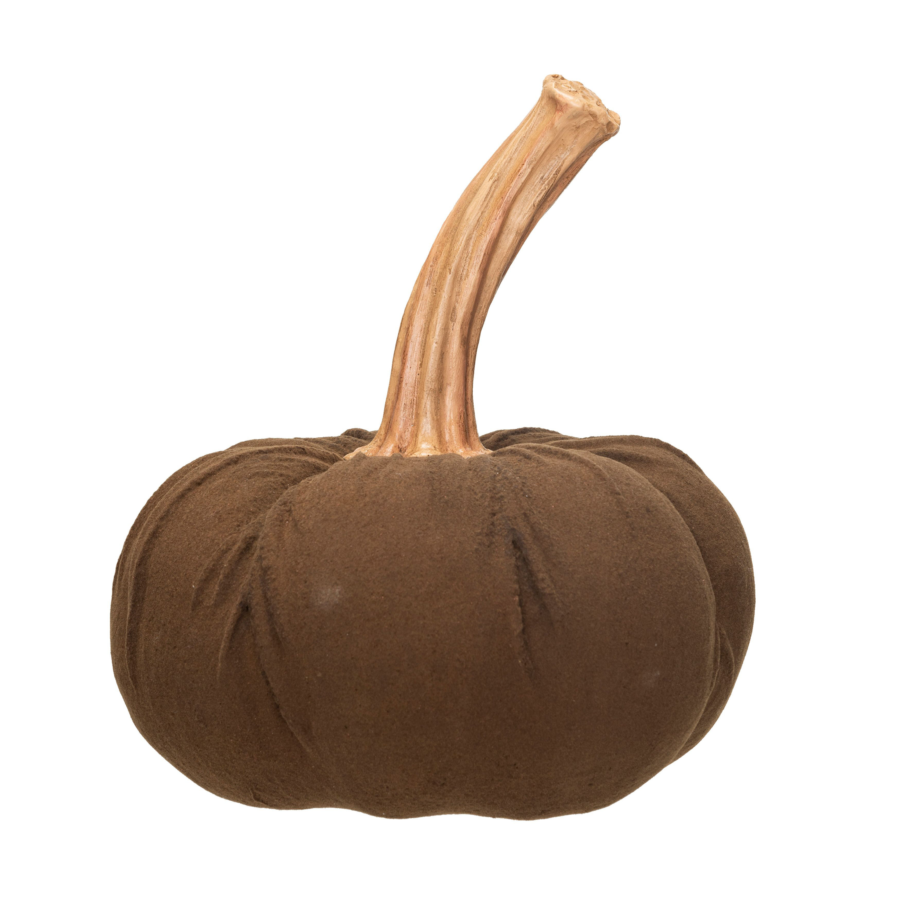 The Holiday Aisle® Large Flocked Resin Pumpkin With Stone Powder | Wayfair