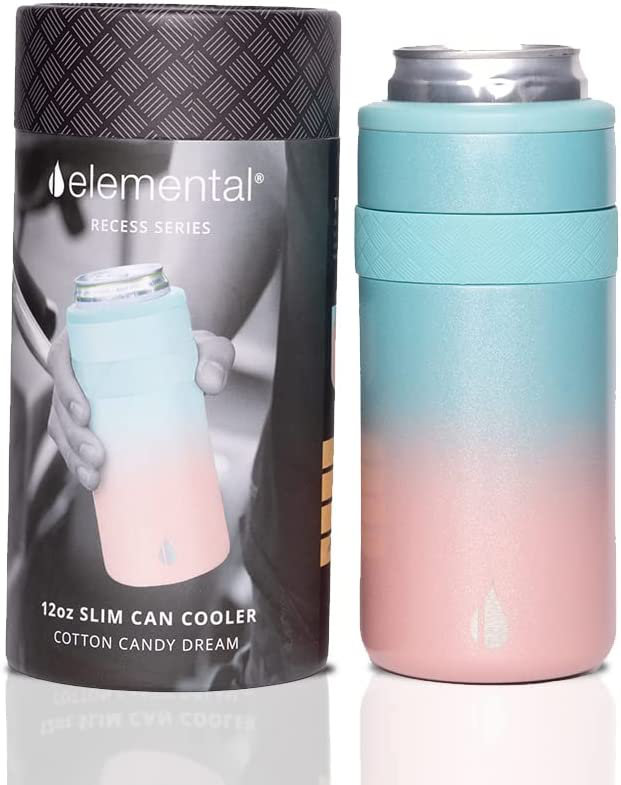 Elemental Slim Can Cooler, Triple Wall Stainless Steel Insulated ...