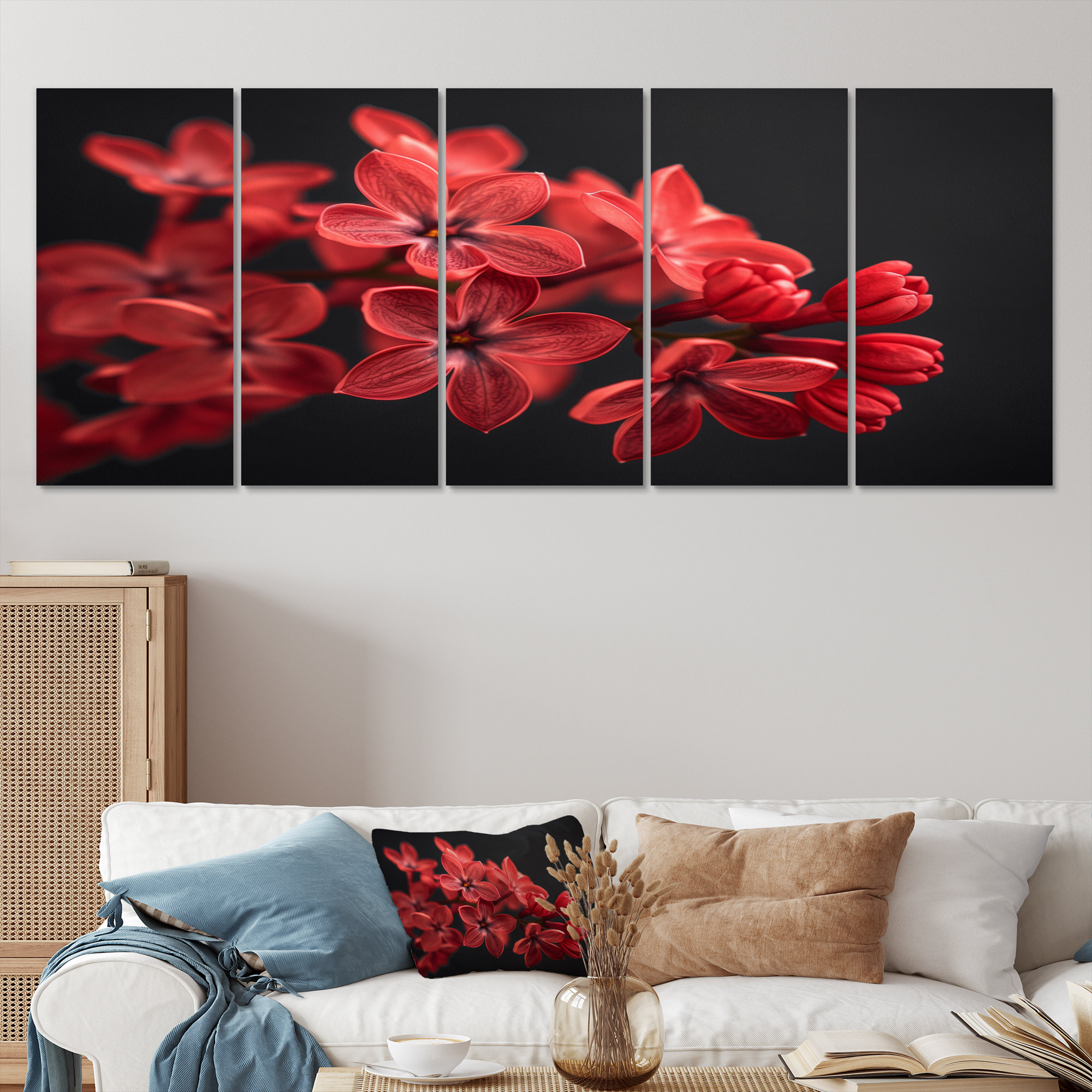 Ebern Designs Red Black Romantic Lilac Beauty - Lilacs Canvas Wall Art ...