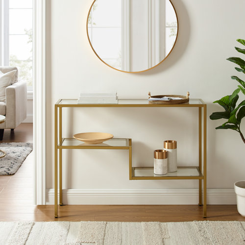 Willa Arlo Interiors Caigan 43'' Glass Top Console Table & Reviews ...