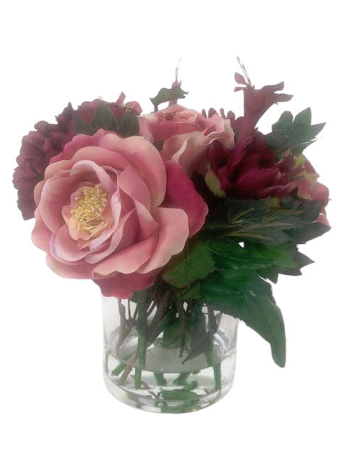 Red Barrel Studio® Burgundy Angel Trumpets Mixed with Peonies and Roses ...