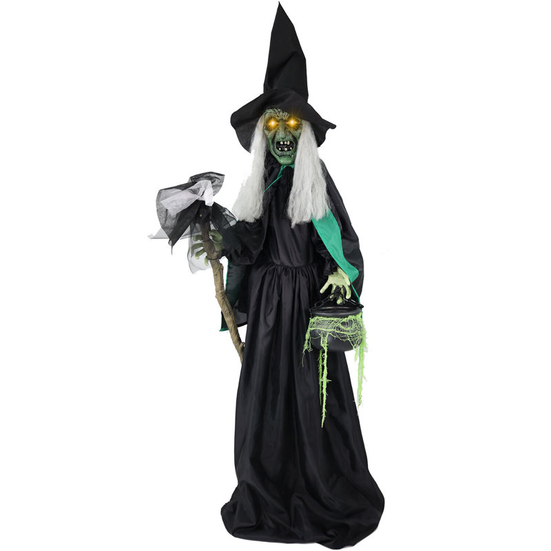 Haunted Hill Farm Lifesize Witch Prop with Lights and Sound, Indoor ...
