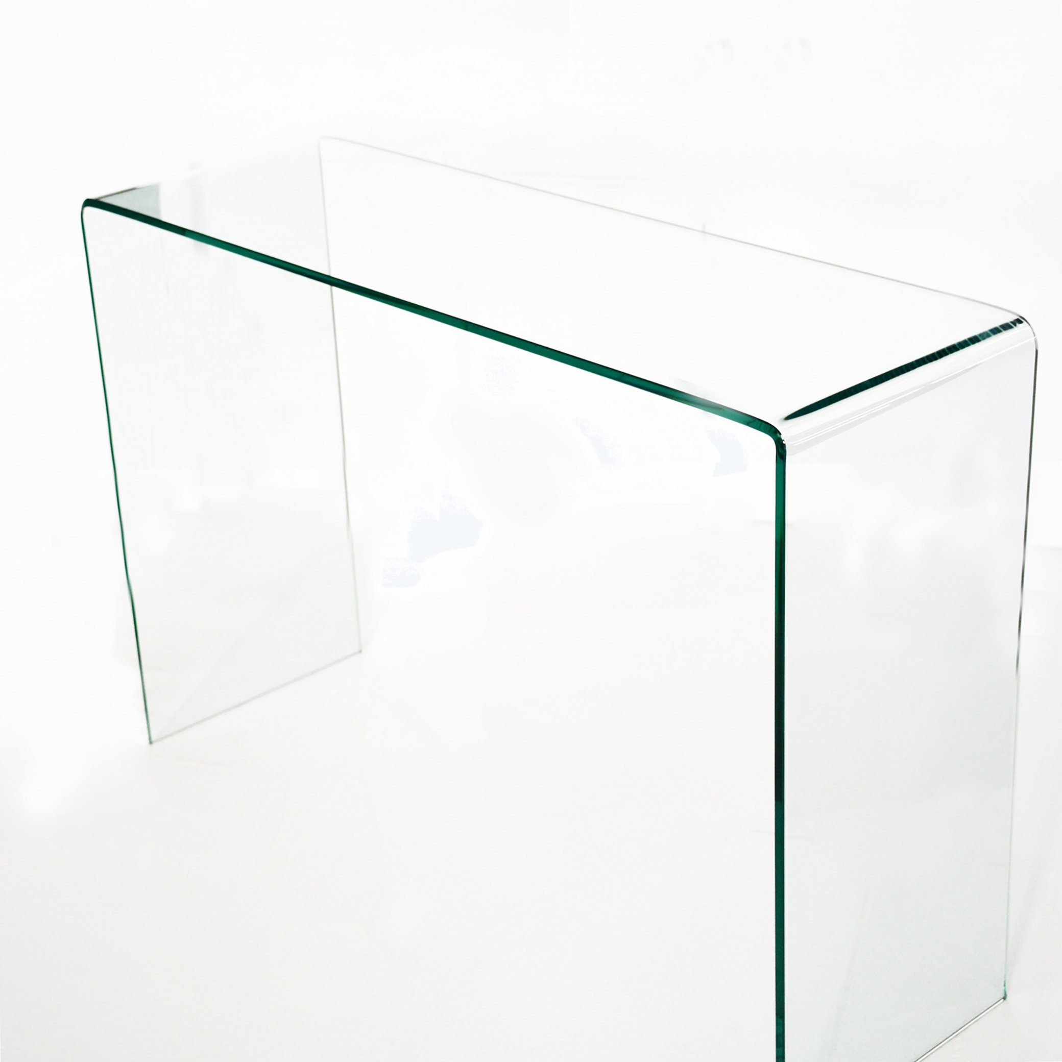 Brayden Studio Transparent Glass Console Table Transparent Clear Sofa ...