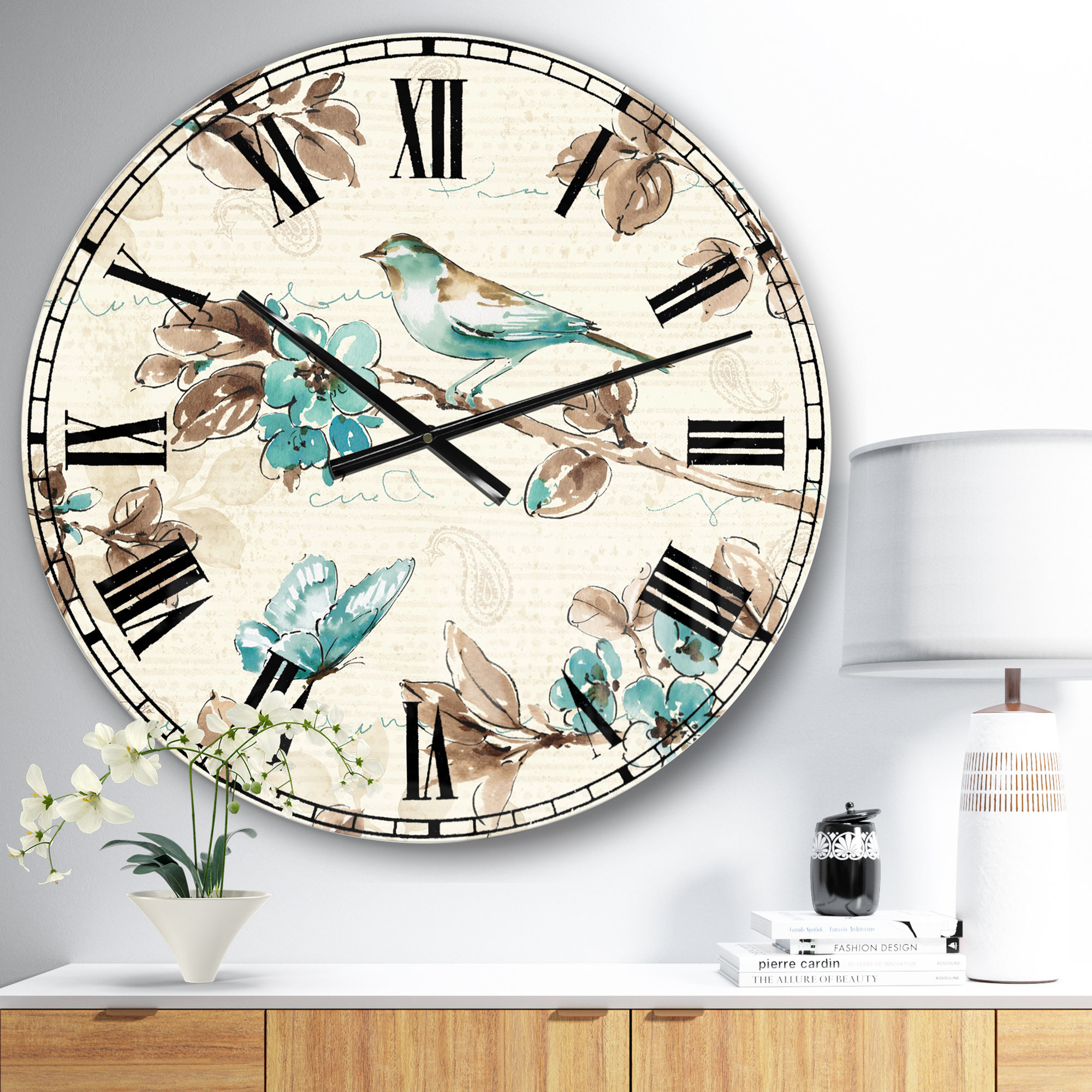 East Urban Home Beige Bird Wings - Traditional wall clock & Reviews ...