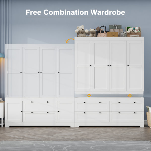 Latitude Run® Extra-Large Modular Wardrobe Armoire With Hanging Rods ...