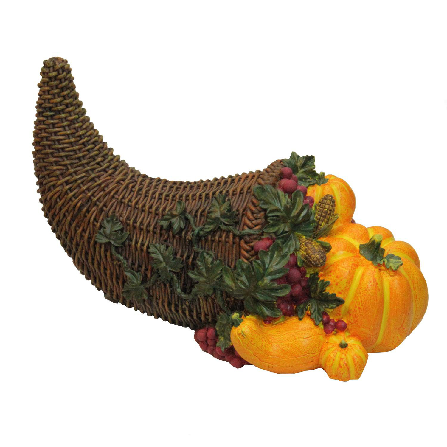 Northlight Seasonal 13" Brown and Vivid Orange Basket with Pumpkins ...