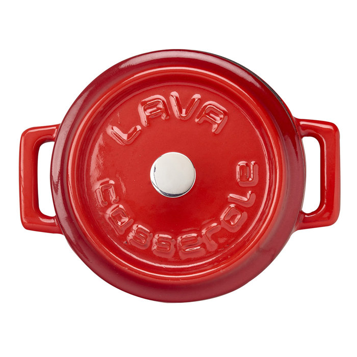 LAVA CAST IRON 0.37 Quarts Non-Stick Enameled Cast Iron Round Dutch ...