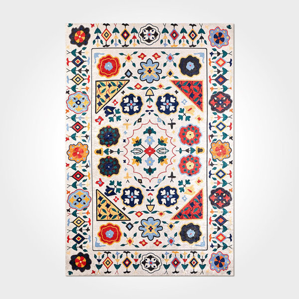 ClassicLiving Binghampton Framed Machine Woven White Indoor / Outdoor ...