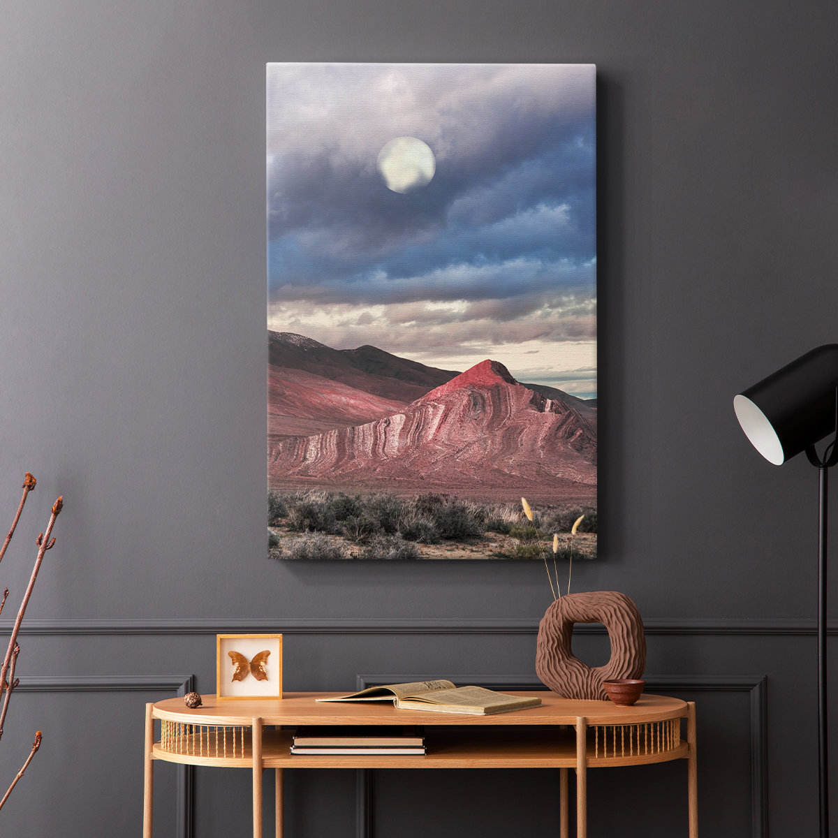 Loon Peak® Last Light On Striped Butte -Gallery Wrapped Cavas | Wayfair