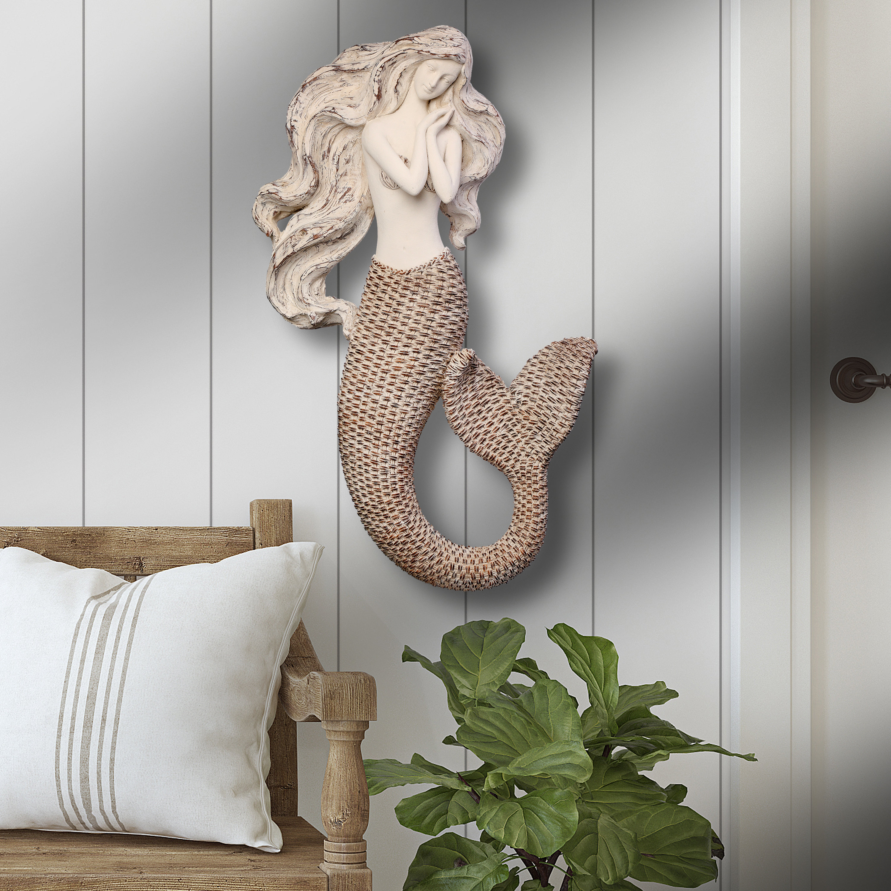 Rosalind Wheeler 'Wicker' Mermaid Plaque Wall Décor & Reviews - Wayfair ...