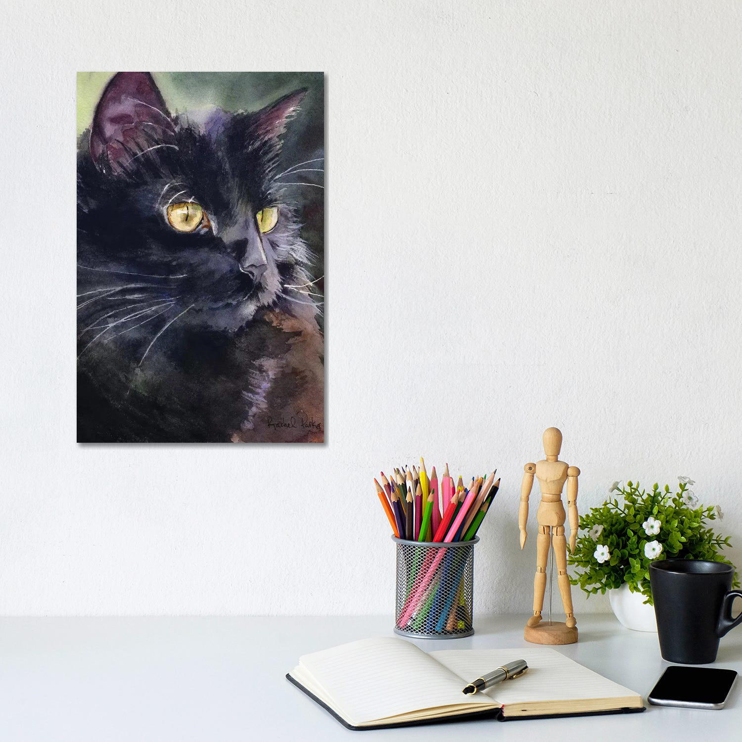 iCanvas Sadie on Alert by Rachel Parker - Painting Print | Wayfair