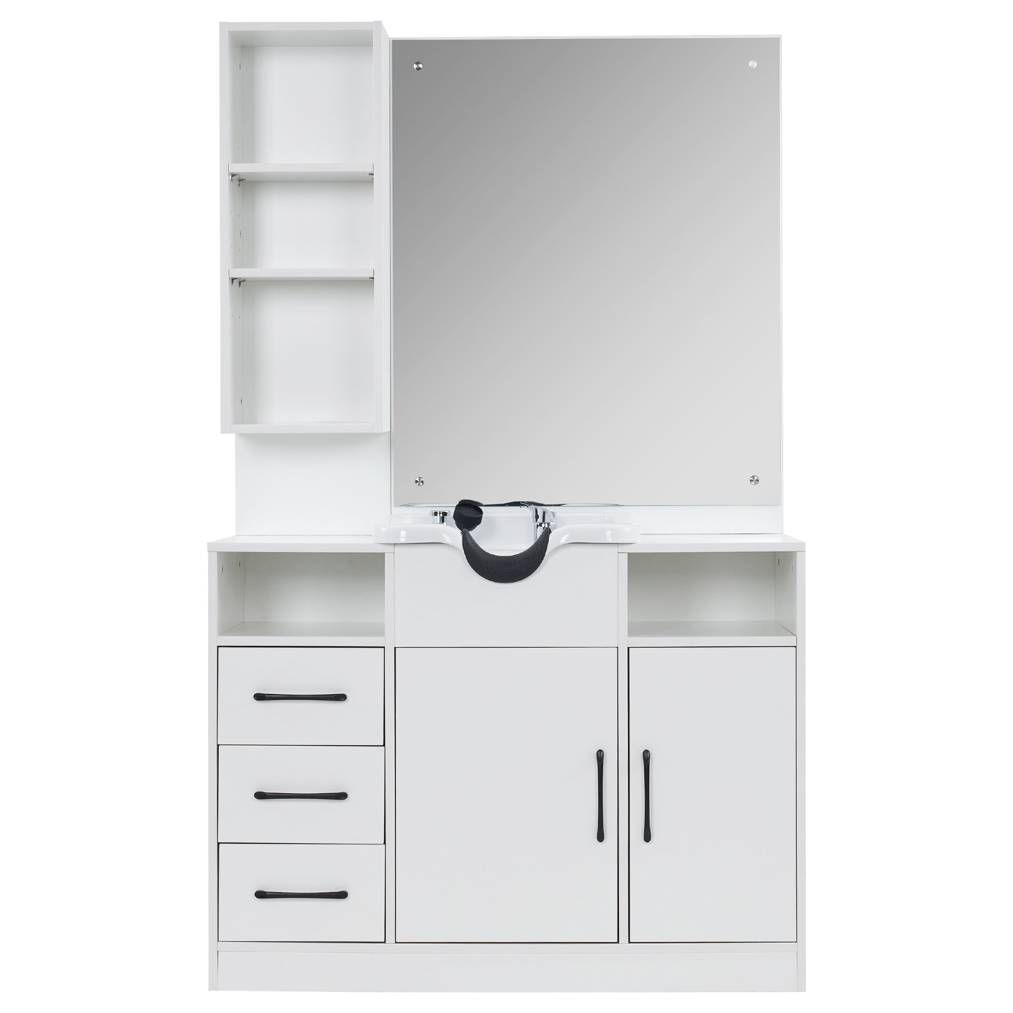 Ebern Designs Maxcine Wall Mount Cabinet Barber Station with Mirror and ...