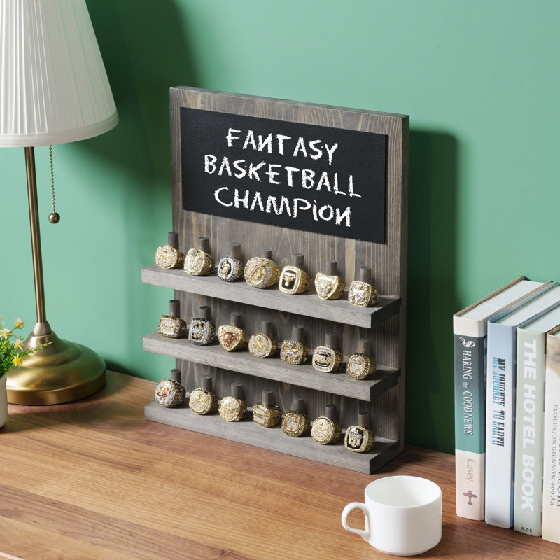 MyGift Sport Champion Rings Display Case Rack With Chalkboard | Wayfair